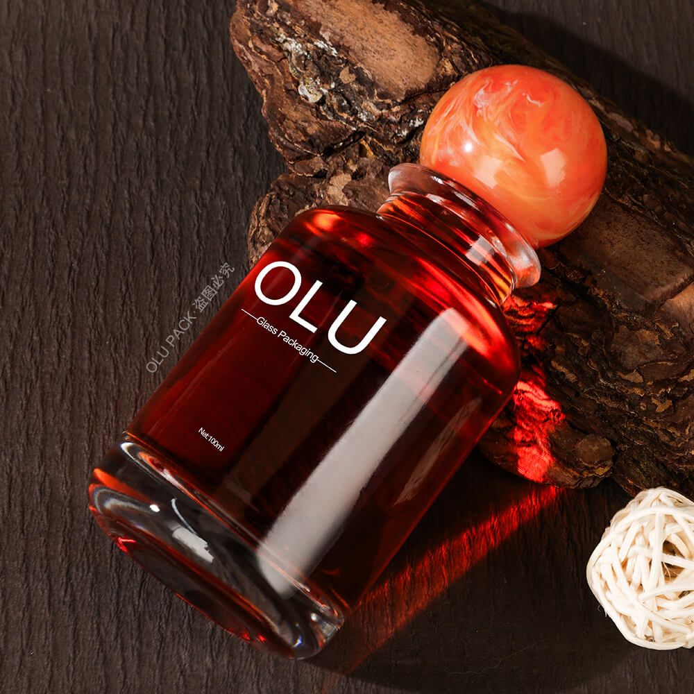 Round Reagent Clear Glass Perfume Bottle with Ball Cap - Xuzhou OLU ...